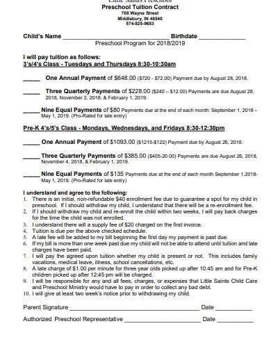 8+ Preschool Invoice Templates in Google Docs | Sheets | XLS | Word ...