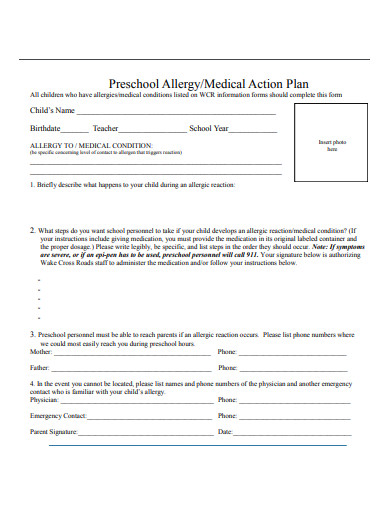 4+ Preschool Action Plan Templates in PDF