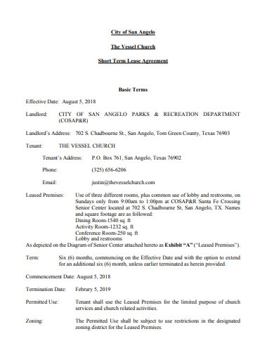 6+ Church Lease Agreement Templates in PDF
