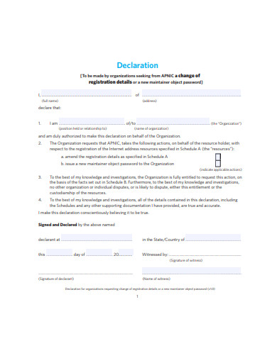 16+ Declaration Agreement Templates - PDF