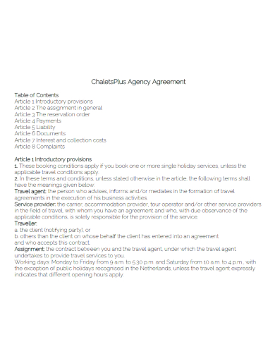 12+ Travel Agency Agreement Templates - PDF