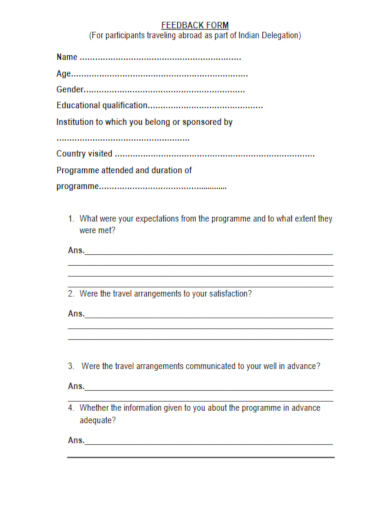 11+ Travel Agency Feedback Form Templates - PDF