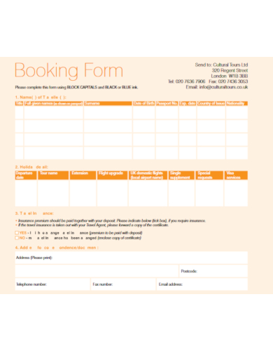 10+ Travel Agency Form Template - PDF