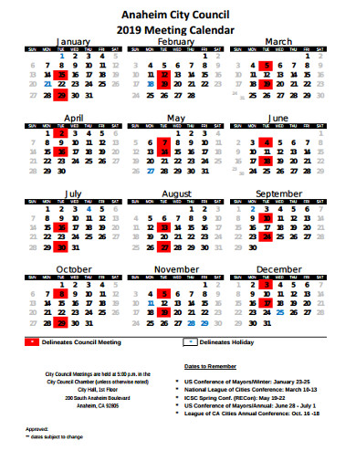17+ Meeting Calendar Templates in PDF