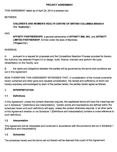17+ Project Agreement Templates in PDF | XLS