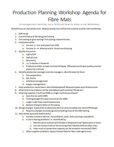 10+ Production Agenda Templates - PDF