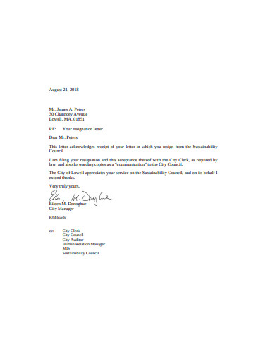 12+ Acceptance of Resignation Letter Templates in Word | Pages | PDF