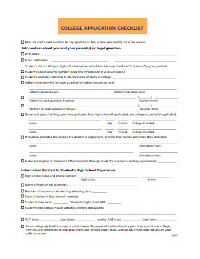 15+ College Application Checklist Templates in PDF