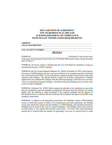 16+ Declaration Agreement Templates - PDF