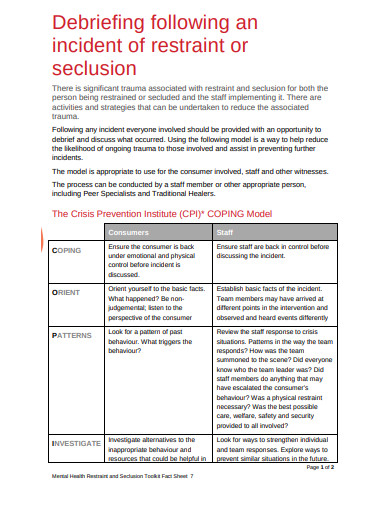 6 Incident Debrief Templates PDF DOC