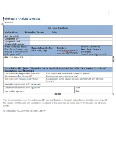 10+ Job Hazard Analysis Templates - Google Docs, Word, Pages, PDF