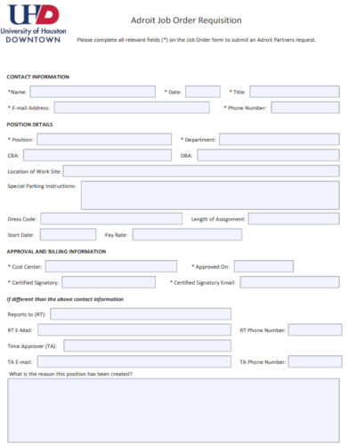 10+ Job Order Templates - Google Docs, Google Sheets, Excel, Word ...