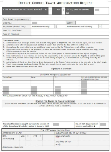 10+ Travel Request Form Templates - PDF, DOCX
