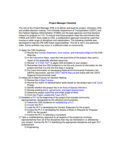 24+ Project Checklist Templates in Google Docs | Word | Pages | PDF | XLS