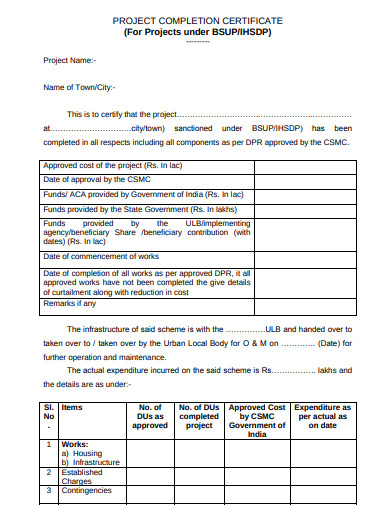 15+ Project Completion Certificate Templates - AI, InDesign, Word ...