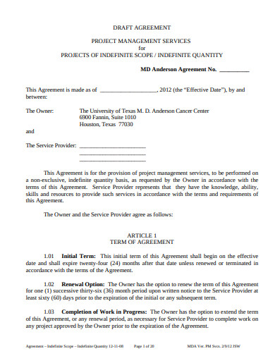 17+ Project Agreement Templates in PDF | XLS