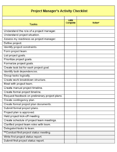 24+ Project Checklist Templates in Google Docs | Word | Pages | PDF | XLS