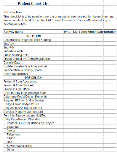 24+ Project Checklist Templates in Google Docs | Word | Pages | PDF | XLS