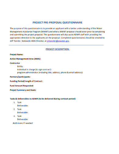 17+ Project Questionnaire Templates in PDF