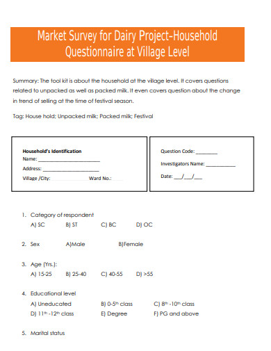 17+ Project Questionnaire Templates in PDF