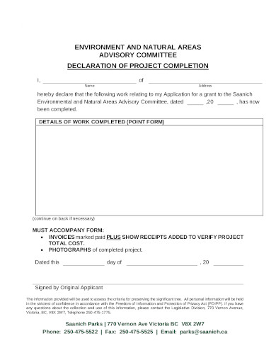 4+ Work Completion Form Templates - PDF