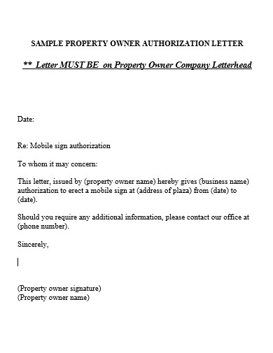 Free 19+ Property Authorization Letter Templates in PDF | DOC
