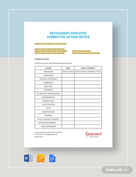 Employee Notice Templates - Google Docs, MS Word, Pages, PDF