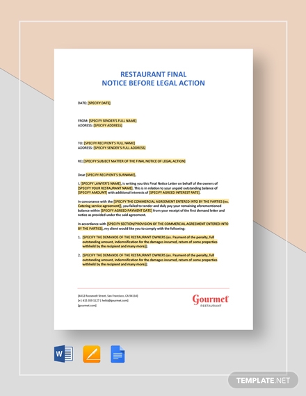 10+ Restaurant Notice Templates - Google Docs, MS Word, Pages, PDF