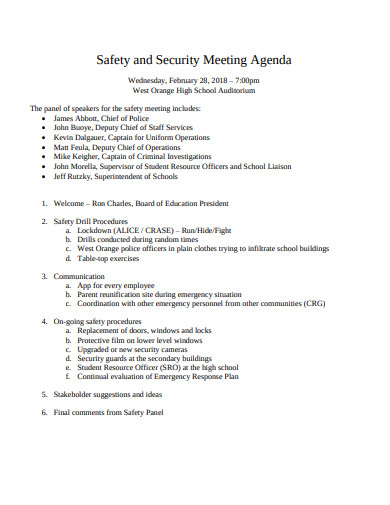 15+ Safety Meeting Agenda Templates in PDF | DOC