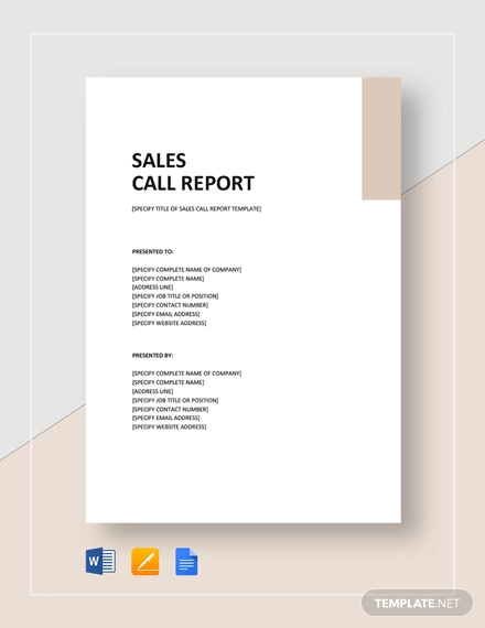 26+ Call Report Templates - PDF, Word, Pages
