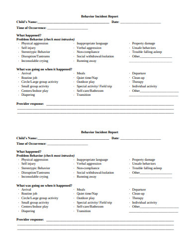 15+ Behavior Incident Report Templates - Google Docs, Word, Pages, PDF