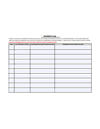 10+ Incident Log Templates - PDF