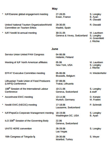 17+ Meeting Calendar Templates in PDF