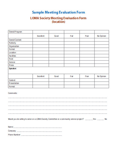 19+ Meeting Evaluation Templates - PDF