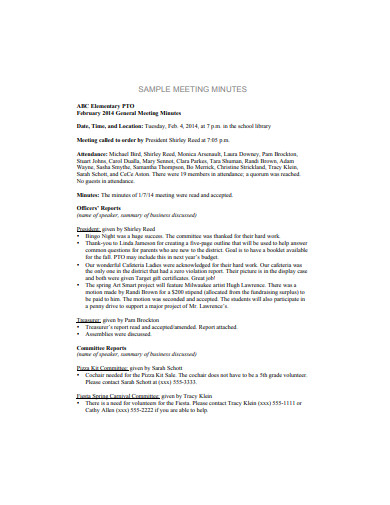 12+ School Meeting Minutes Templates - Google Docs, Word, Pages, PDF