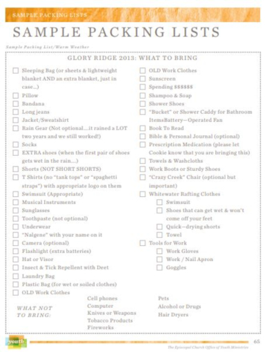 9+ Travel Packing List Templates - PDF