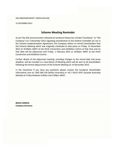 11+ Meeting Reminder Templates in PDF | DOC