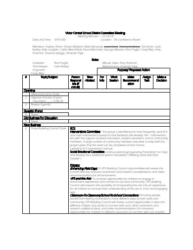 12+ School Meeting Minutes Templates - Google Docs, Word, Pages, PDF