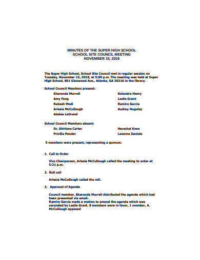 12+ School Meeting Minutes Templates - Google Docs, Word, Pages, PDF