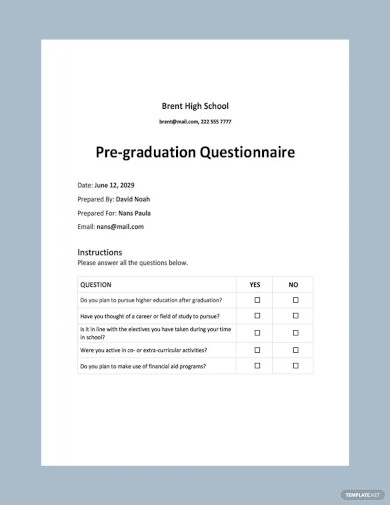 17+ Project Questionnaire Templates in PDF