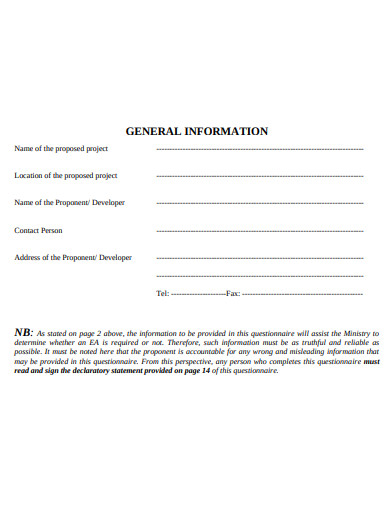 17+ Project Questionnaire Templates in PDF