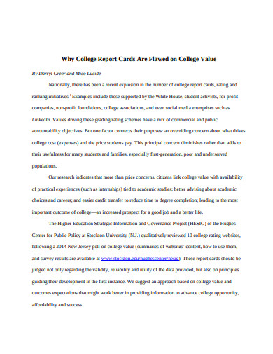 17+ College Report Card Templates in AI | PSD | PDF