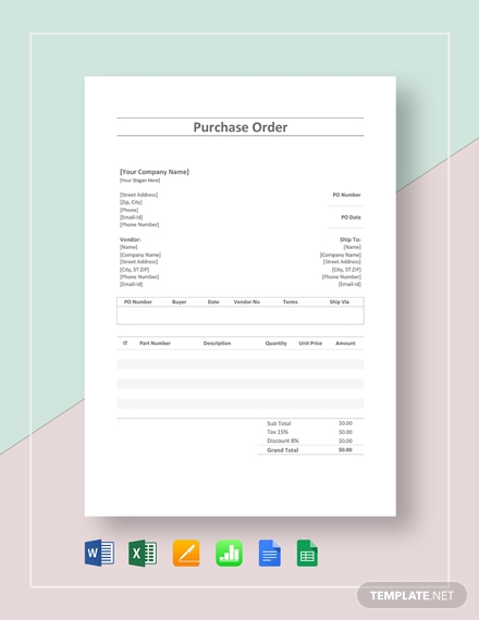 10+ Best Purchase Order Templates - Sample, Example, Format