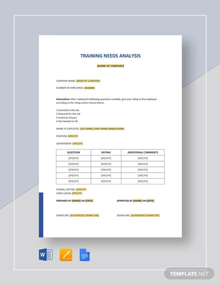 13+ Training Needs Analysis Templates - PDF, DOC, Apple Pages, Google Docs