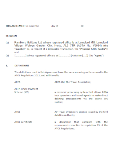 12+ Travel Agency Agreement Templates - PDF