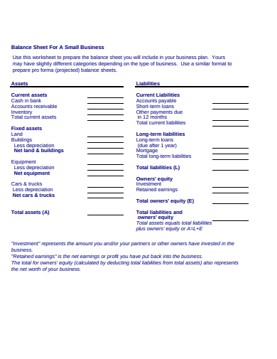 9 Small Business Balance Sheet Templates In Google Docs Google 