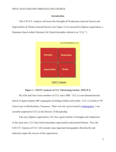 11+ Church SWOT Analysis Templates - PDF