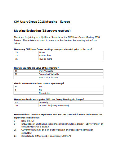 19+ Meeting Evaluation Templates - PDF