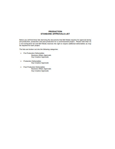 17+ Production List Templates - PDF