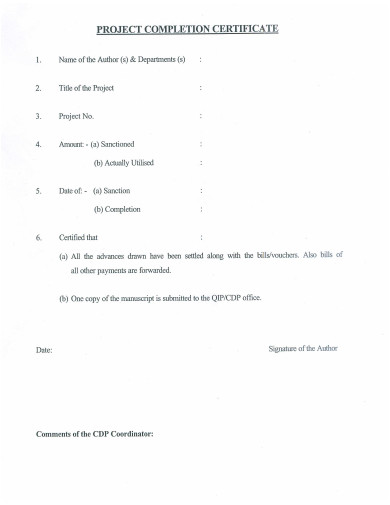 15+ Project Completion Certificate Templates - AI, InDesign, Word ...